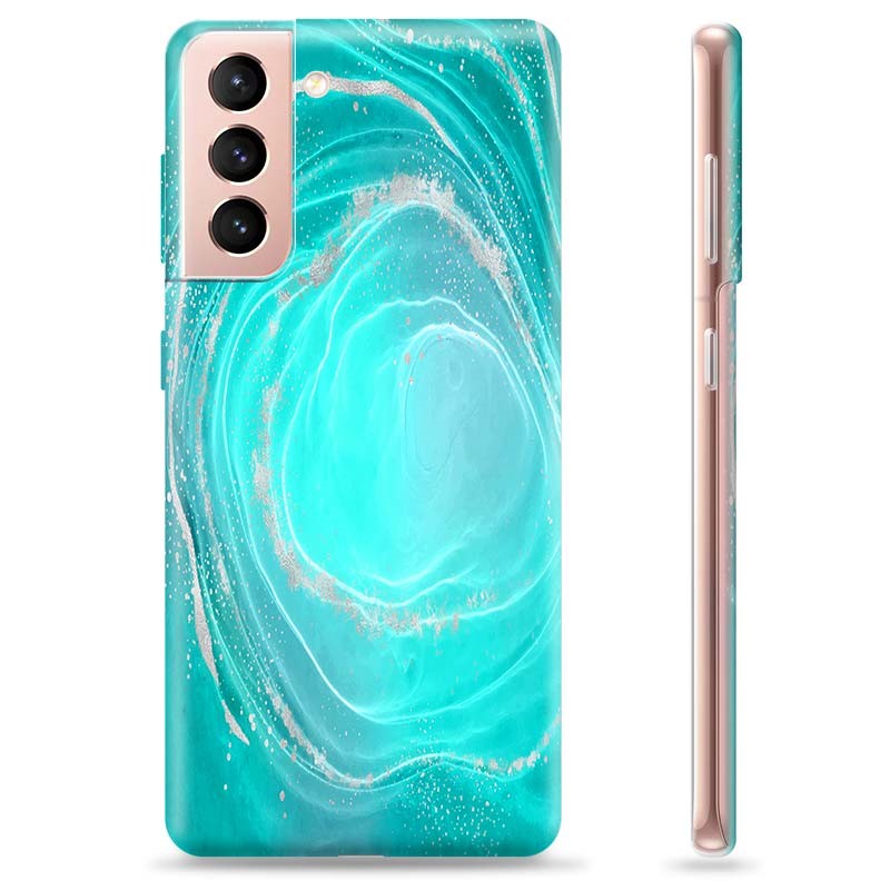 Samsung Galaxy S21 5G TPU Case - Turquoise Swirl