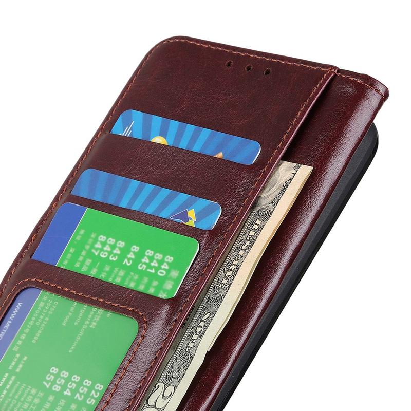 Samsung Galaxy S24 Wallet Case with Magnetic Closure - Brown