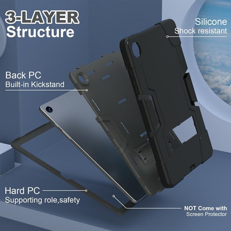 Samsung Galaxy Tab A11+ Robot Style Hybrid Case with Kickstand - Black