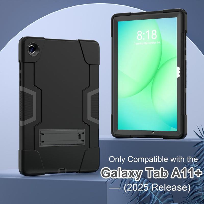 Samsung Galaxy Tab A11+ Robot Style Hybrid Case with Kickstand - Black