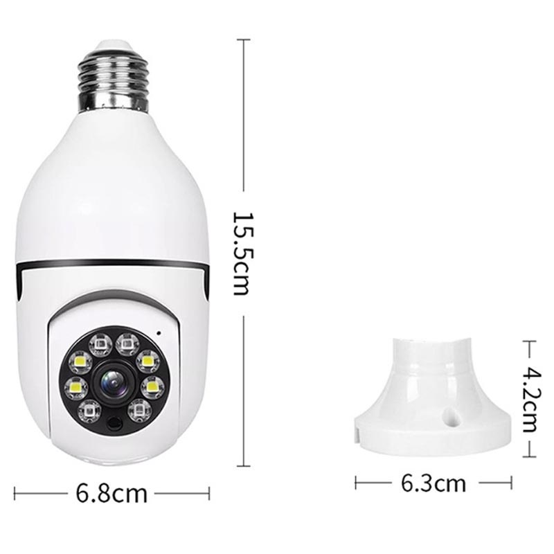 Security Camera with E27 Light Bulb Socket A6 - White