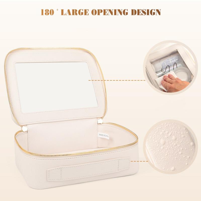 Single Layer Transparent Makeup Bag Waterproof PU Leather Cosmetic Bag