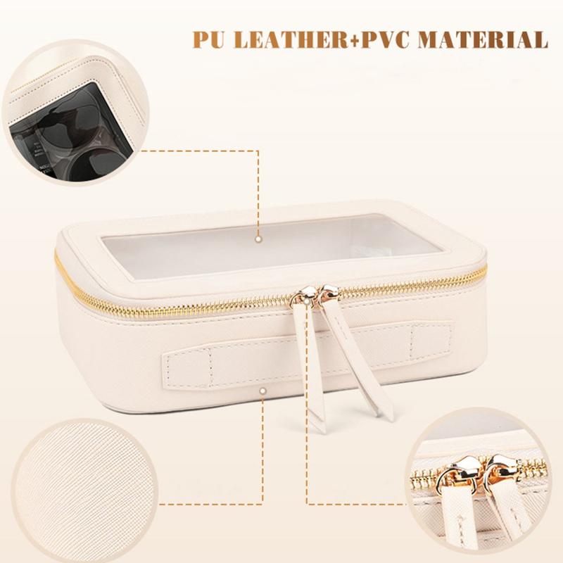 Single Layer Transparent Makeup Bag Waterproof PU Leather Cosmetic Bag