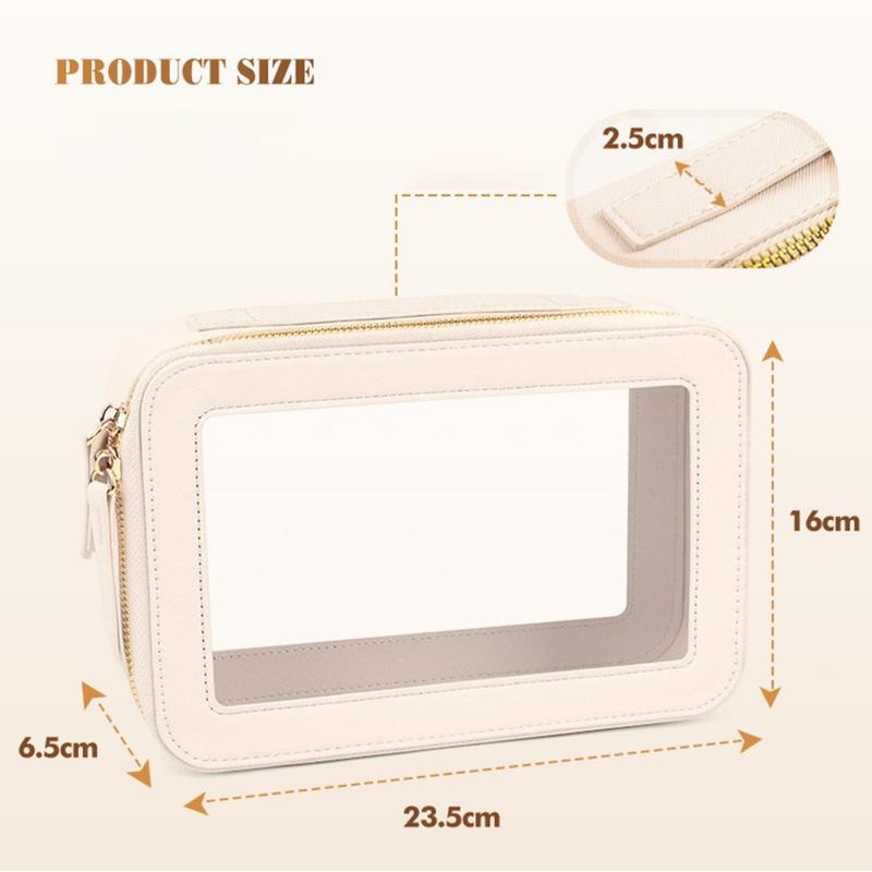 Single Layer Transparent Makeup Bag Waterproof PU Leather Cosmetic Bag