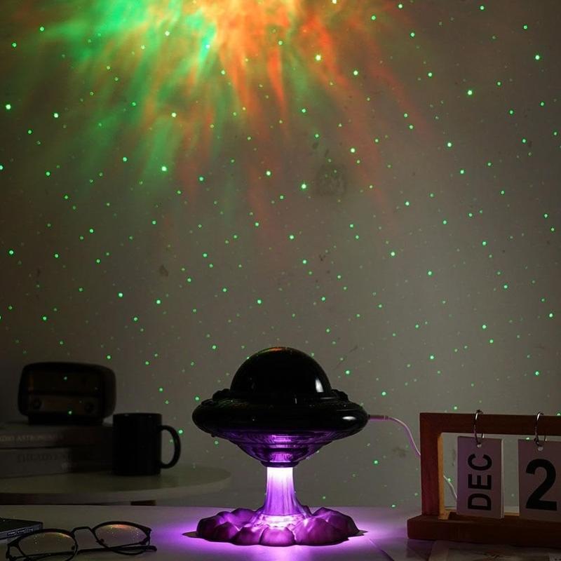 Space UFO Starry Sky Nebula Projection Lamp - Bedroom Night Light ...