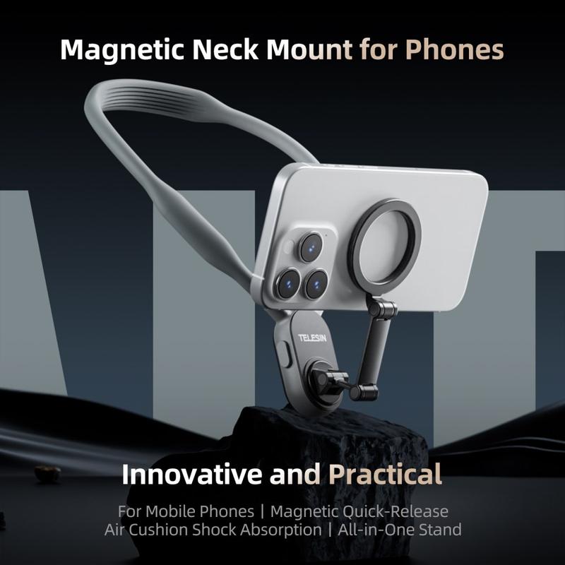 TELESIN MNM-001 For iPhone 12 / 13 / 14 / 15 Silicone Neck Mount ...