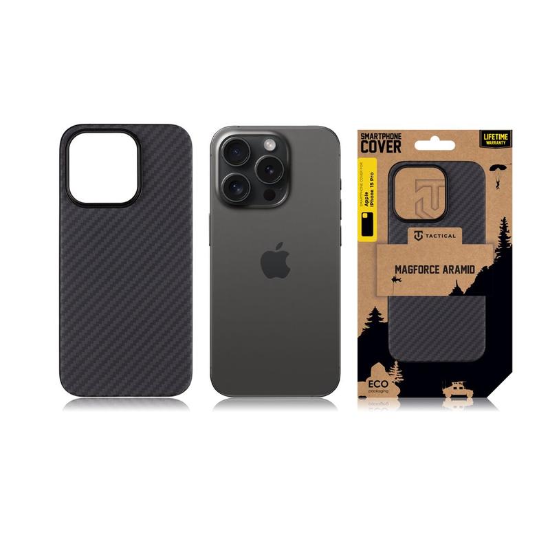iPhone 15 Pro Tactical MagForce Case - Carbon Fiber / Black