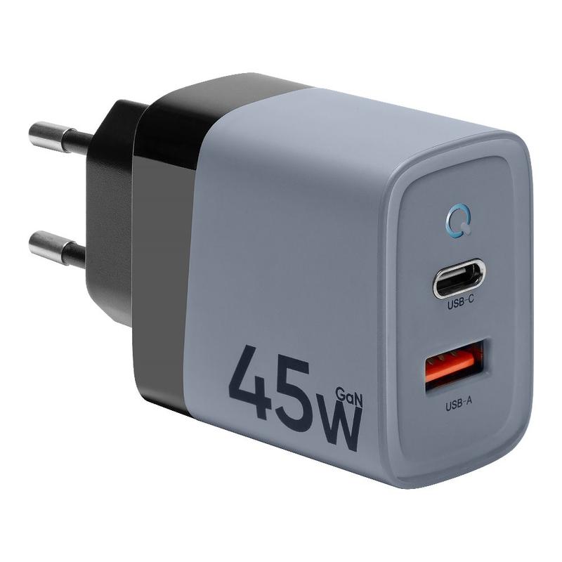 Tactical Microgrid GaN 45W Wall Charger - PD3.0 USB-C, QC3.0 USB-A