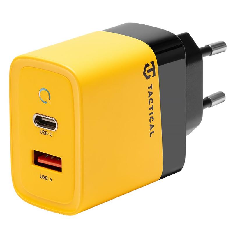 Tactical Microgrid GaN 45W Wall Charger - PD3.0 USB-C, QC3.0 USB-A - Yellow