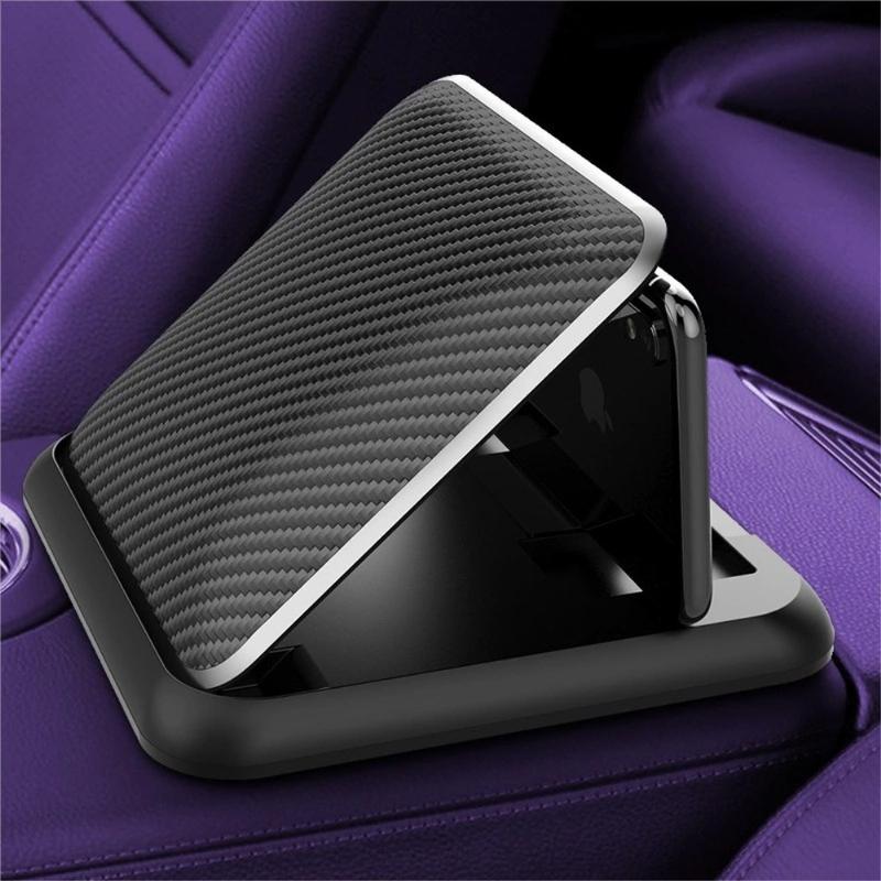 Universal Dash Mount Car Holder - Carbon Fiber - Black