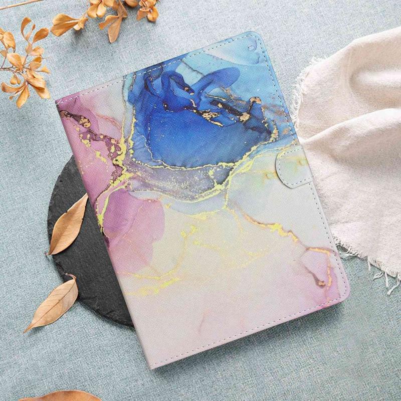 Universal Marble Pattern Tablet Folio Case - 10 - Pink / Blue