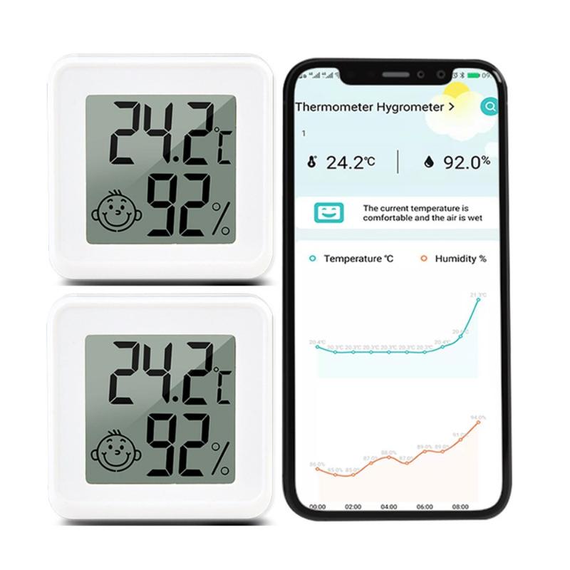 YZ6045 Smiley Face Icon Electronic Digital Thermohygrometer Smart ...