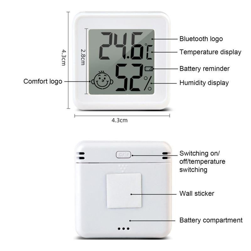 YZ6045 Smiley Face Icon Electronic Digital Thermohygrometer Smart ...