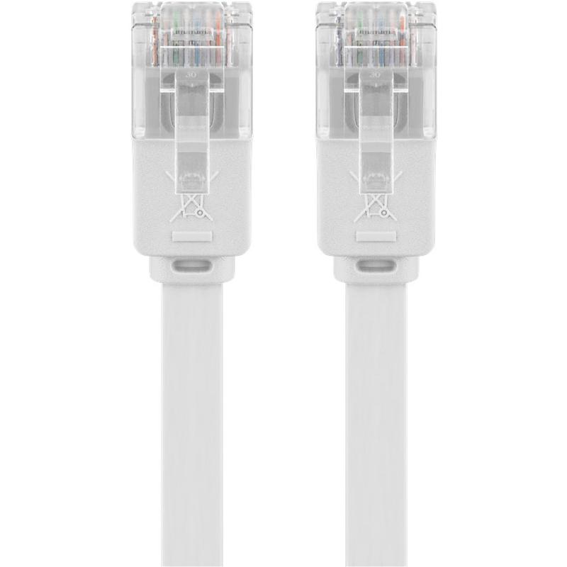 Goobay RJ45 U/UTP CAT 5e Flat Network Cable - 0.5m - White