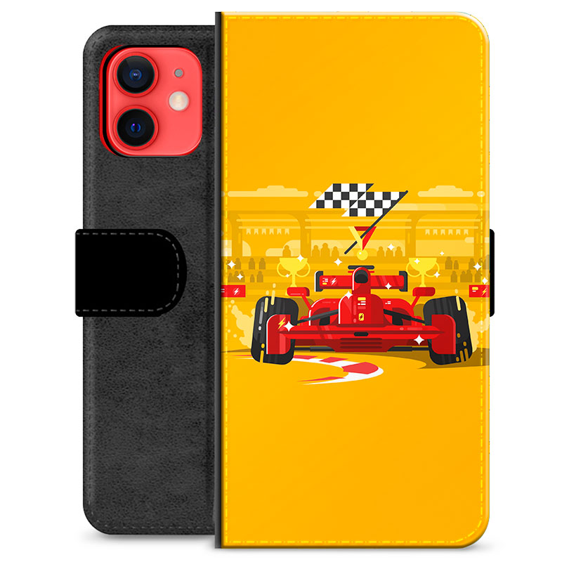 iPhone 12 mini Premium Flip Cover med Pung - Formel 1-bil