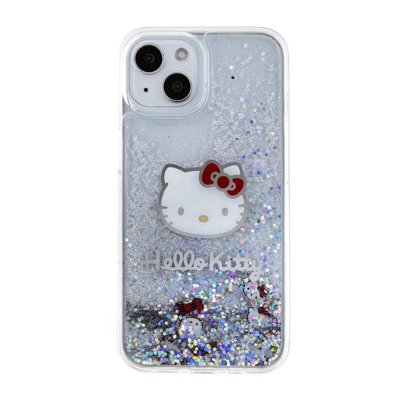 iPhone 15 Hello Kitty Liquid Glitter Charms Case - Transparent