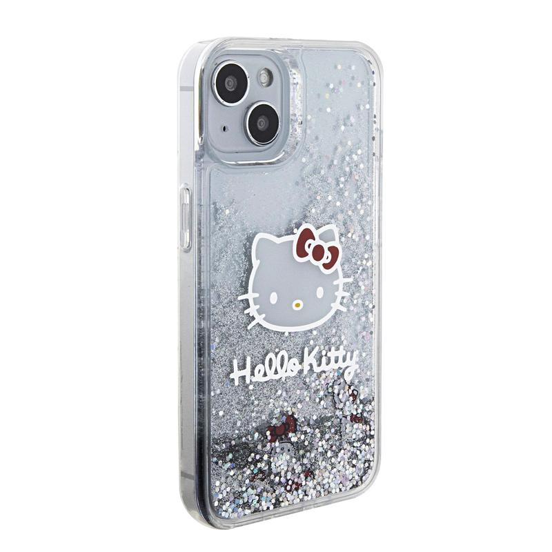 iPhone 15 Hello Kitty Liquid Glitter Charms Case - Transparent