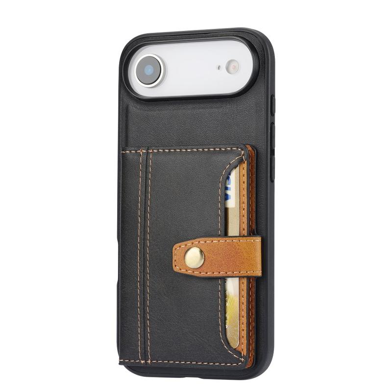 iPhone 17 Air Retro Style Case with Wallet - Black