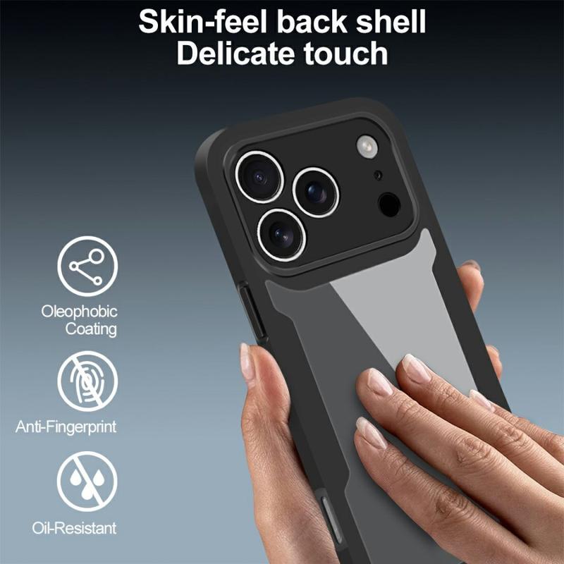 iPhone 17 Pro Max 360 Protection Series Case - Red / Clear