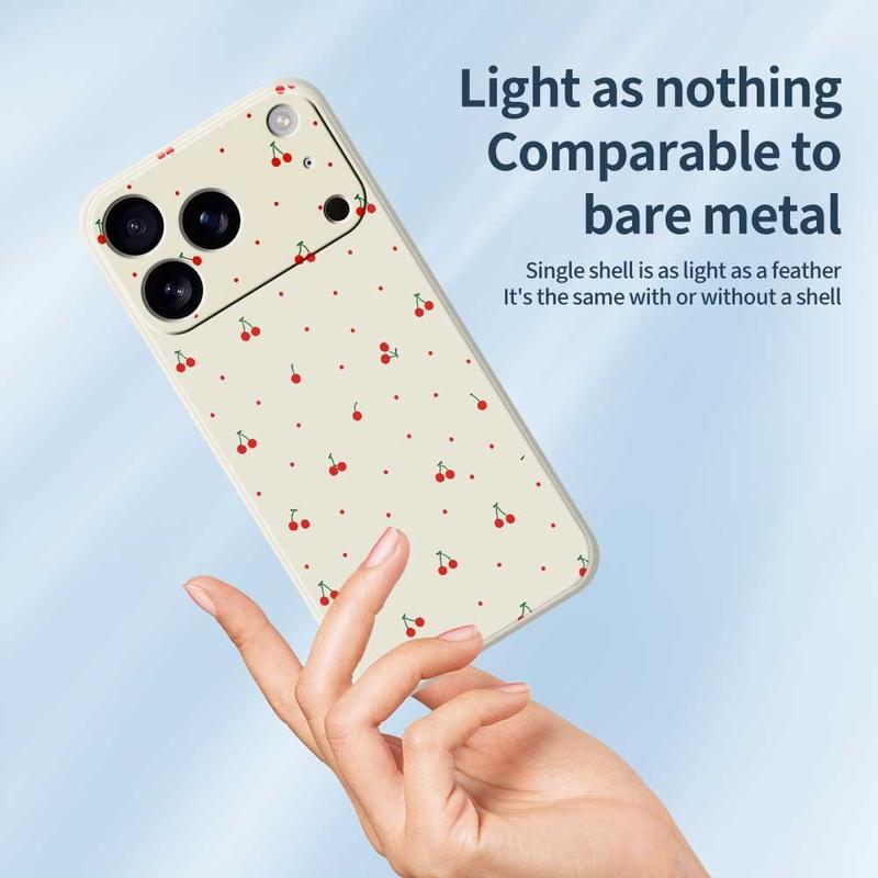 iPhone 17 Pro Max Cherry Pattern TPU Case - Black