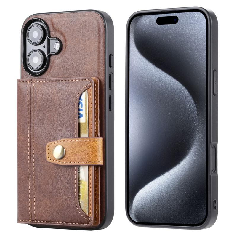 iPhone 17 Retro Style Case with Wallet - Brown