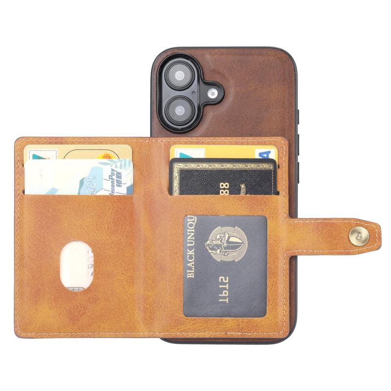 iPhone 17 Retro Style Case with Wallet - Brown