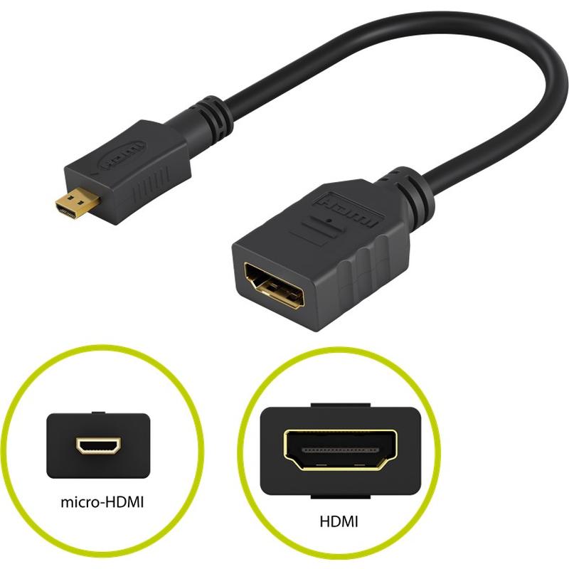 Goobay HDMI 1.4 / Micro HDMI Adapter Cable - Black