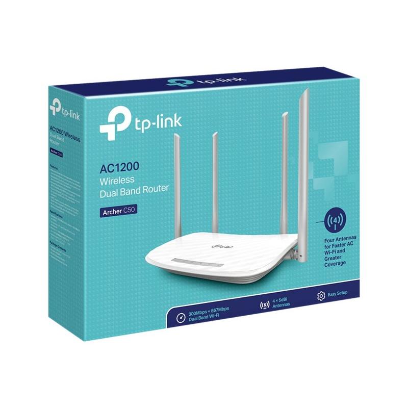TP-Link Archer C50 AC1200 Wireless Dual Band Router - White