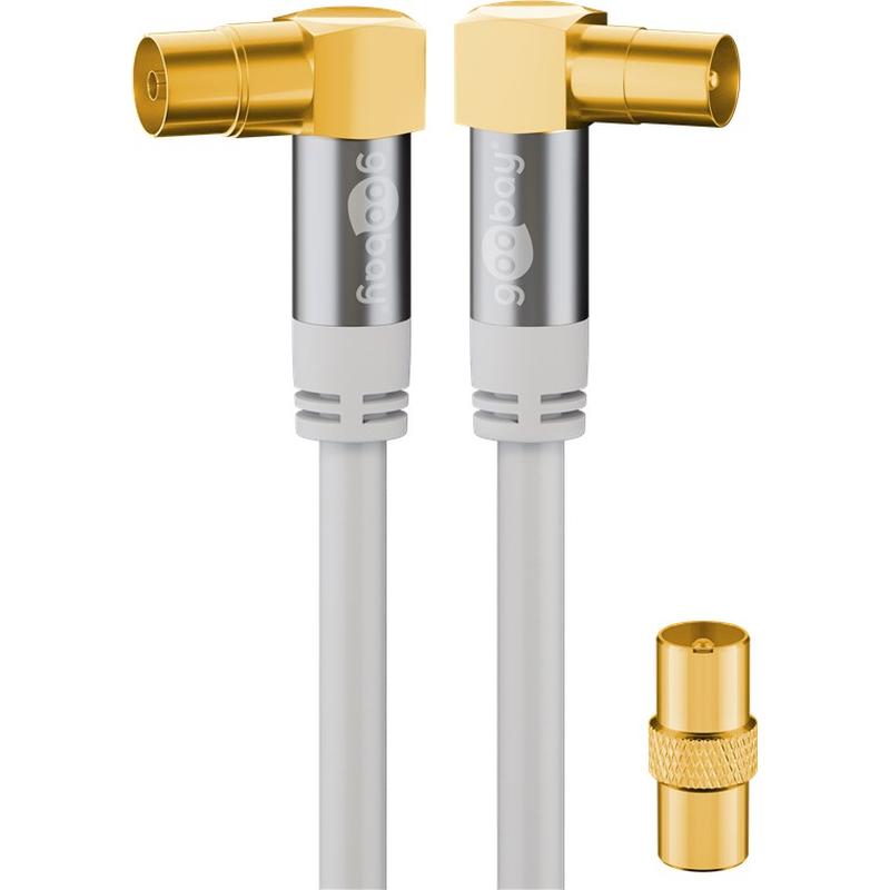 Goobay Angled Antenna Cable - 135dB - 2m - White