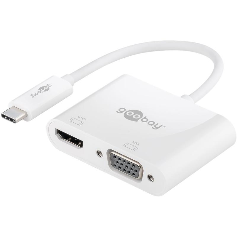 Goobay USB-C to HDMI/VGA Adapter - White