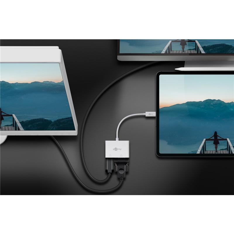 Goobay USB-C to HDMI/VGA Adapter - White