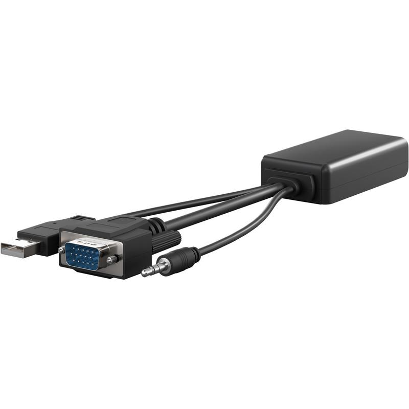 Goobay VGA with AUX / HDMI Adapter - Black