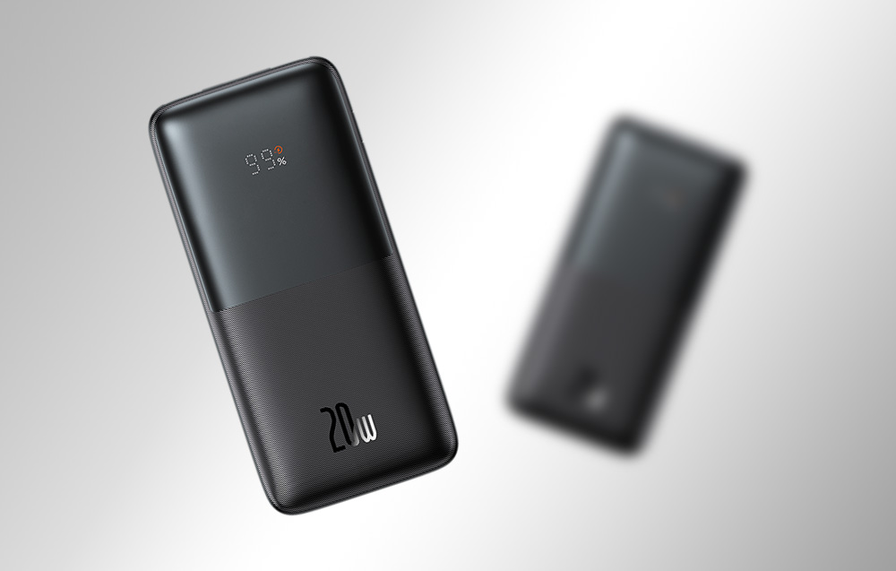 Baseus Bipow Pro Digital Display Fast Charge Power Bank 10000mAh/20W - 2xUSB, USB-C