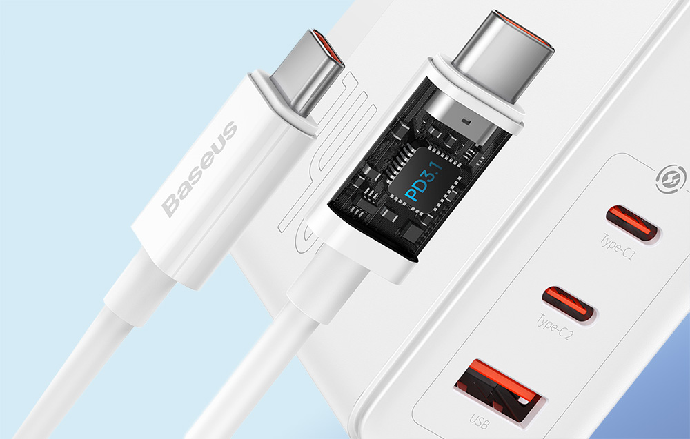 Baseus GaN5 Pro 140W Wall Charger w. USB-C Charging Cable - 2xUSB-C ...